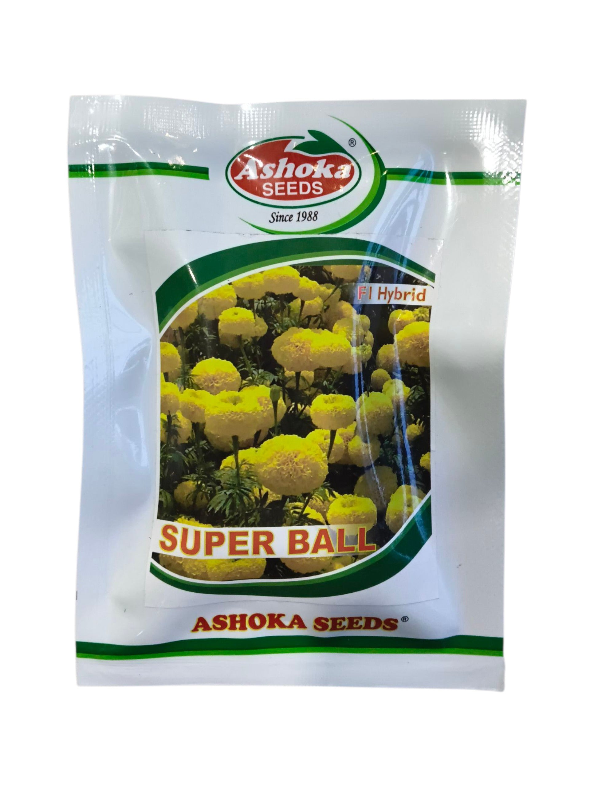 Super Ball Hybrid Marigold Ashoka Seeds (1000 Seed)
